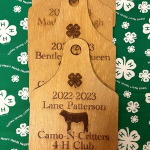 Ear Tag 4-H FFA County Fair Award Plaque, Livestock Showmanship Wooden ...