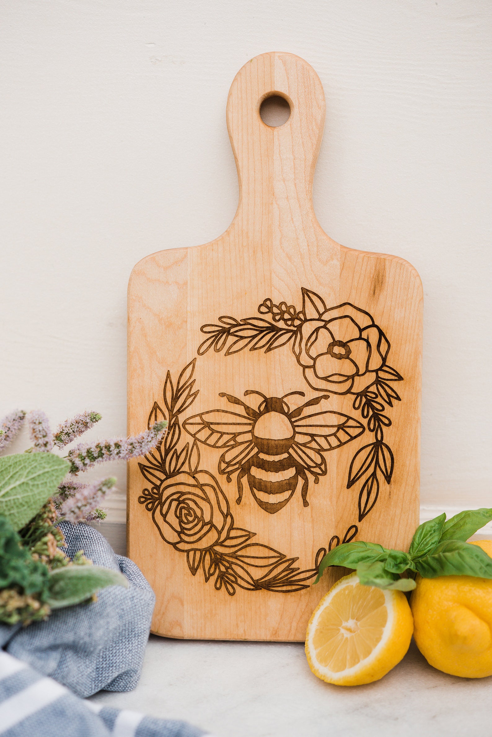Cute Floral Honey Bee Cutting Board Gift for Bee Keeper - Etsy