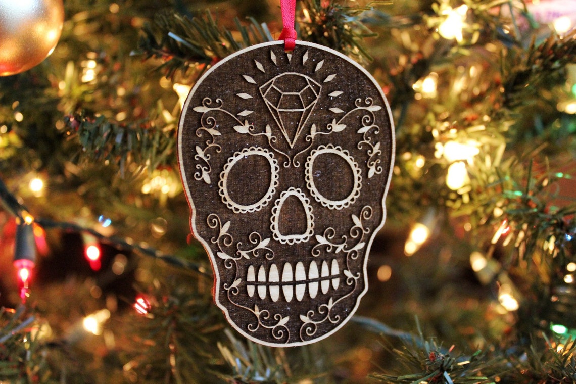 Day of the Dead Día De Los Muertos Sugar Skull Wooden - Etsy