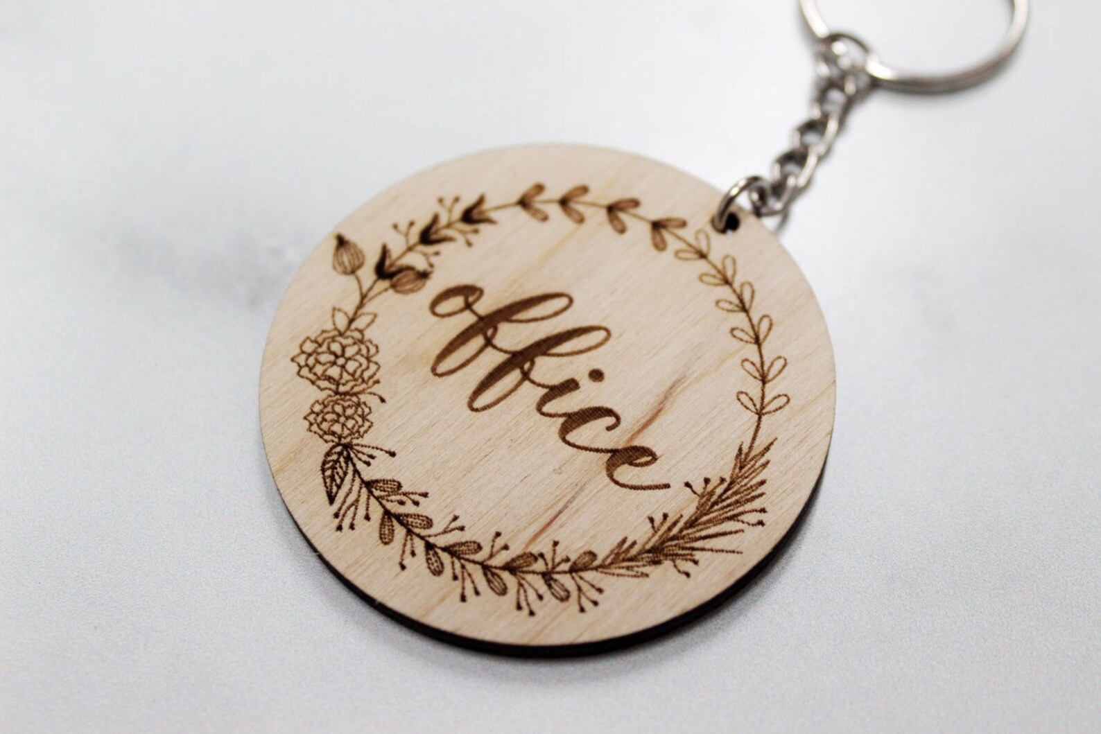 Floral Office Keychain Gift for Her Mom Boss Work Office Key | Etsy