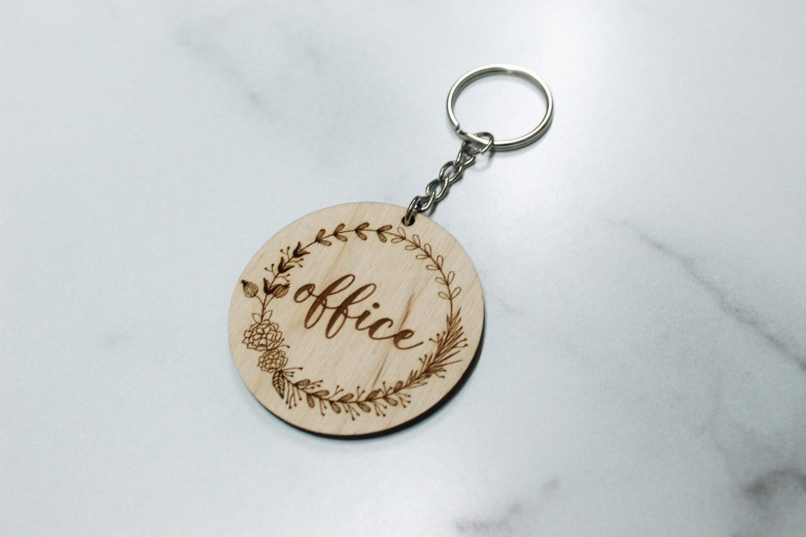 Floral Office Keychain Gift for Her Mom Boss Work Office Key | Etsy