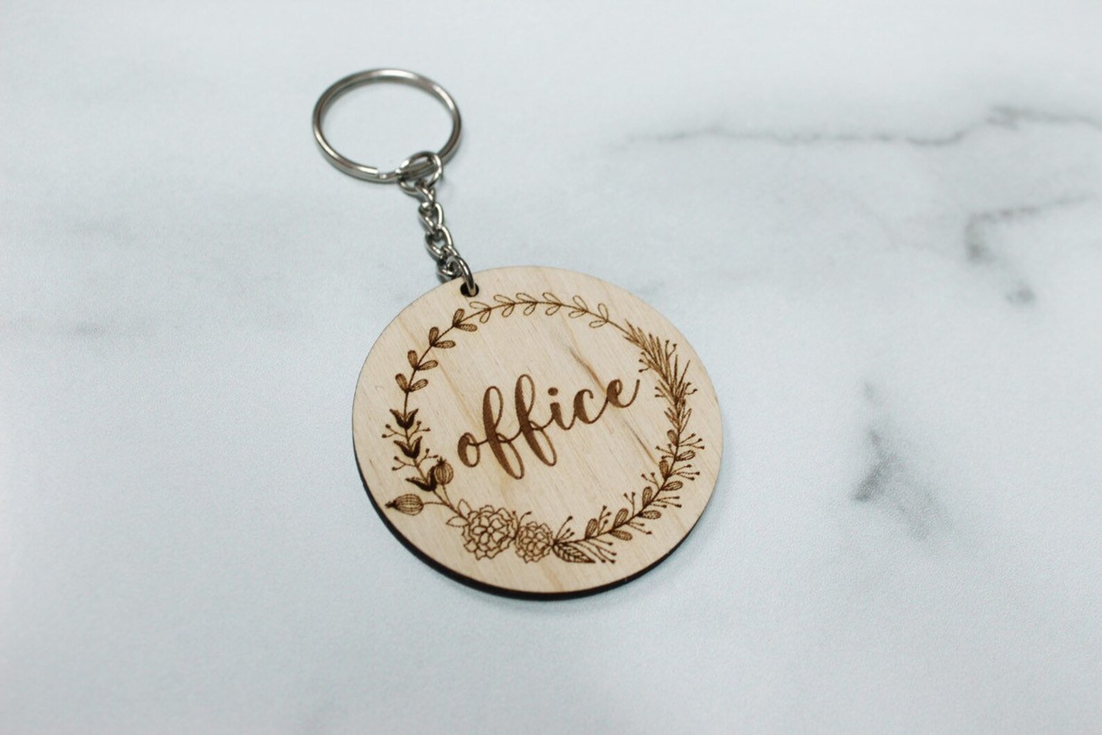 Floral Office Keychain Gift for Her Mom Boss Work Office Key | Etsy