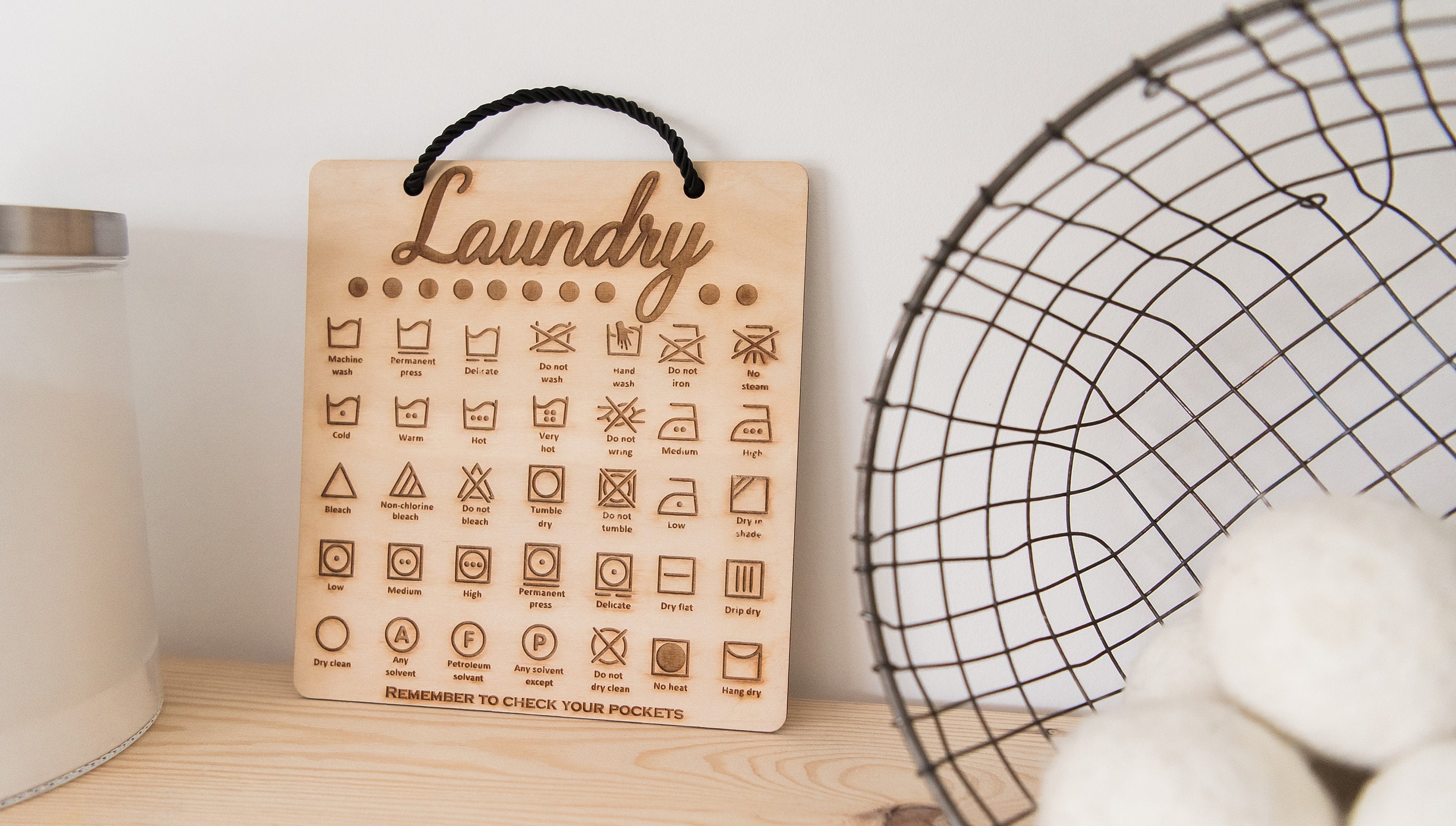 Cute Wooden Laundry Decor Symbol Engraved Laundry Room Sign - Etsy