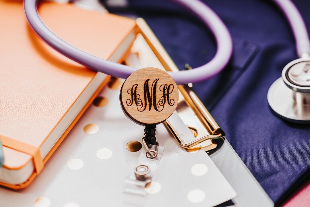 Registered Nurse LPN Name Custom Cute Monogram NICU Badge Graduation ...