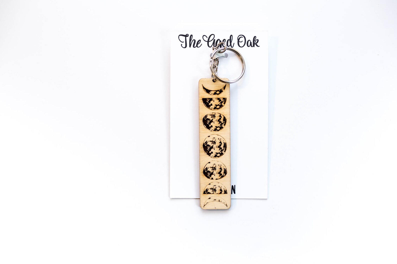 Wooden Moon Phase Lunar Keychain Gift for Her Lunar Phase | Etsy