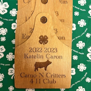 Ear Tag 4-H FFA County Fair Award Plaque, Livestock Showmanship Wooden ...