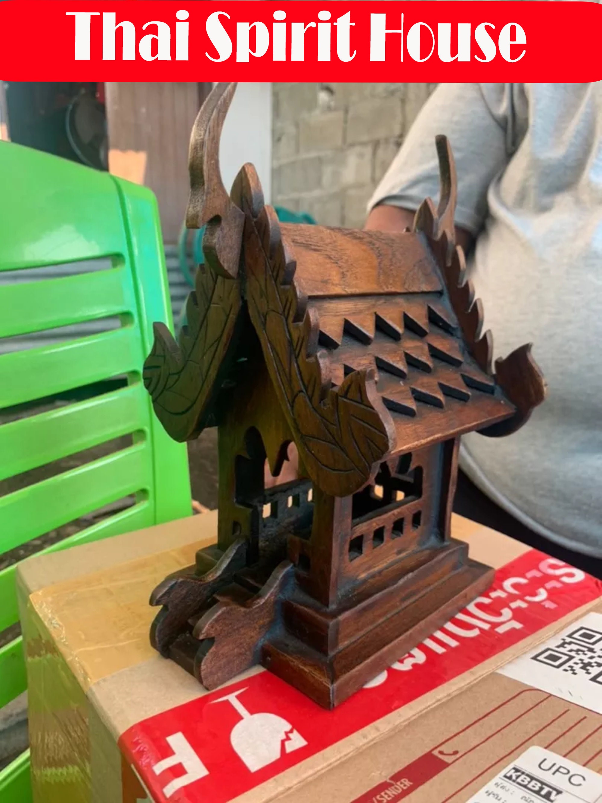 Wooden Shrine Thai Spirit House Handcrafted Shrine for Blessings and ...