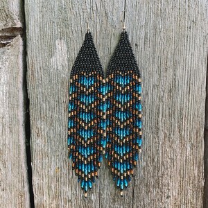 Fairy Bead Azure Blue Dragon Skin Earrings, Handmade Beadwork Earrings ...