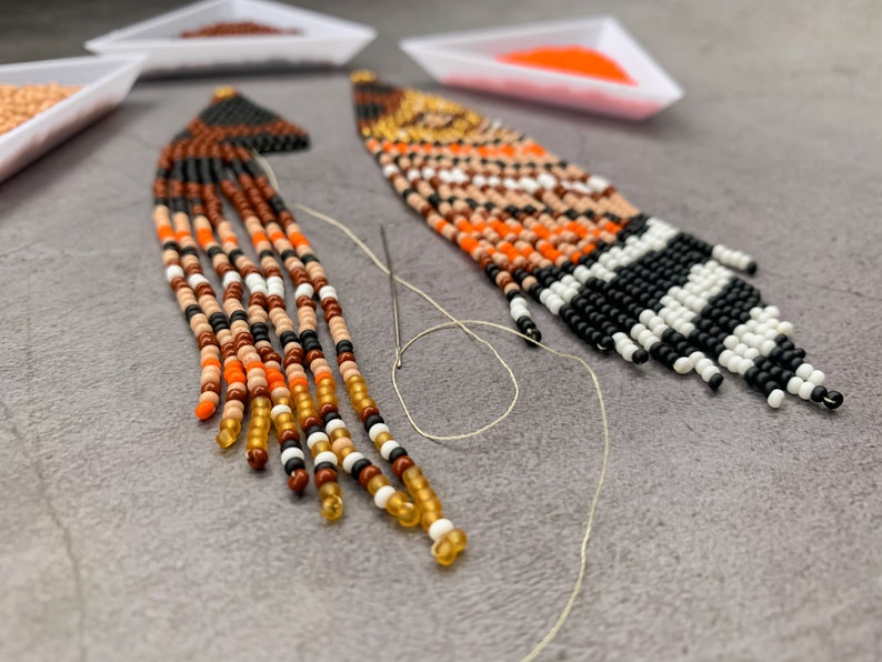 African Style Earrings Abstract Brown Animal Print Earrings | Etsy