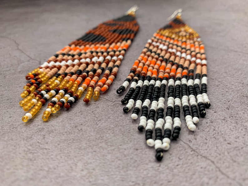 African Style Earrings Abstract Brown Animal Print Earrings | Etsy