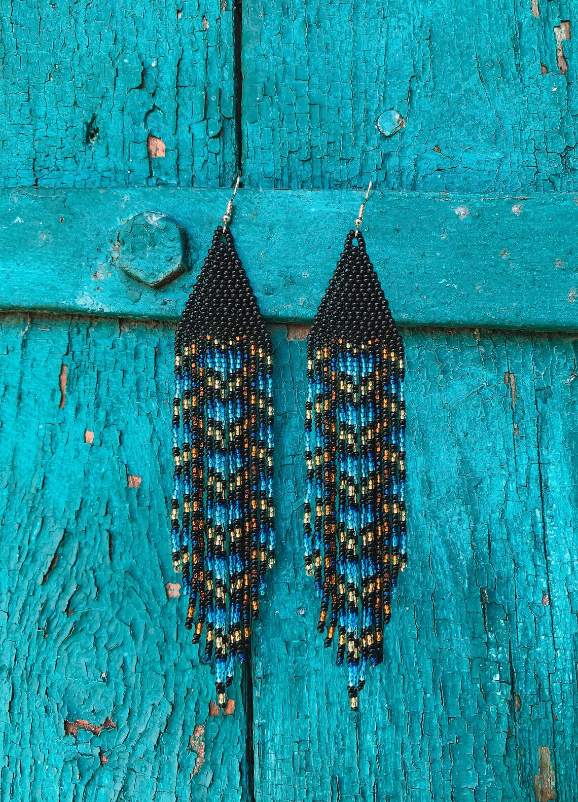 Gothic Bead Red Blood Dragon Skin Earrings, Handmade Beadwork Jewelry ...