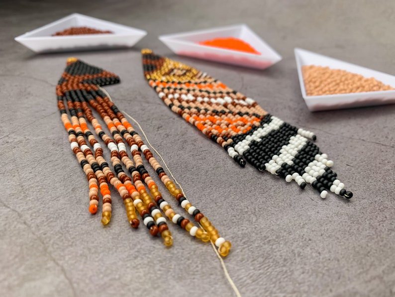 African Style Earrings Abstract Brown Animal Print Earrings | Etsy