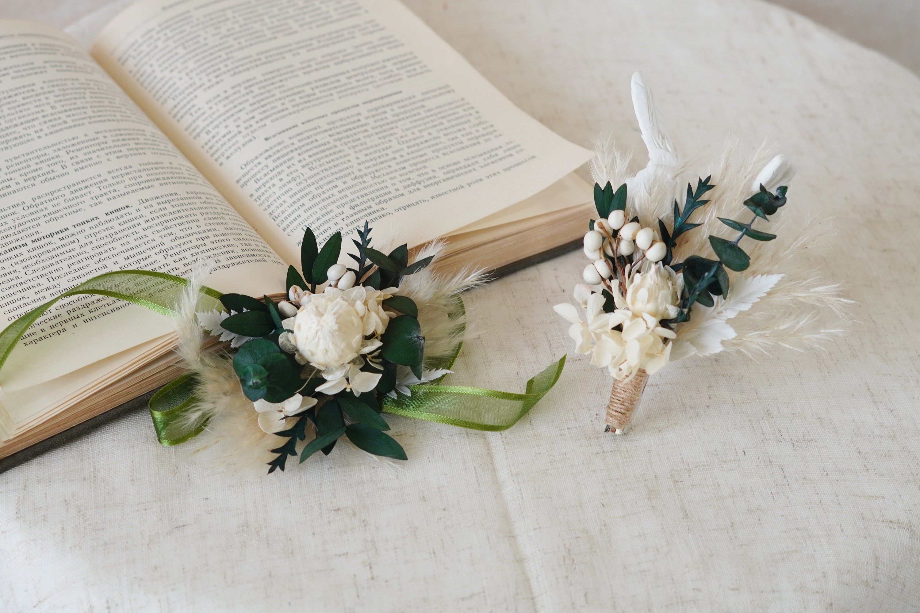 Green Eucalyptus Corsagesbride/bridesmaid Corsageswedding - Etsy