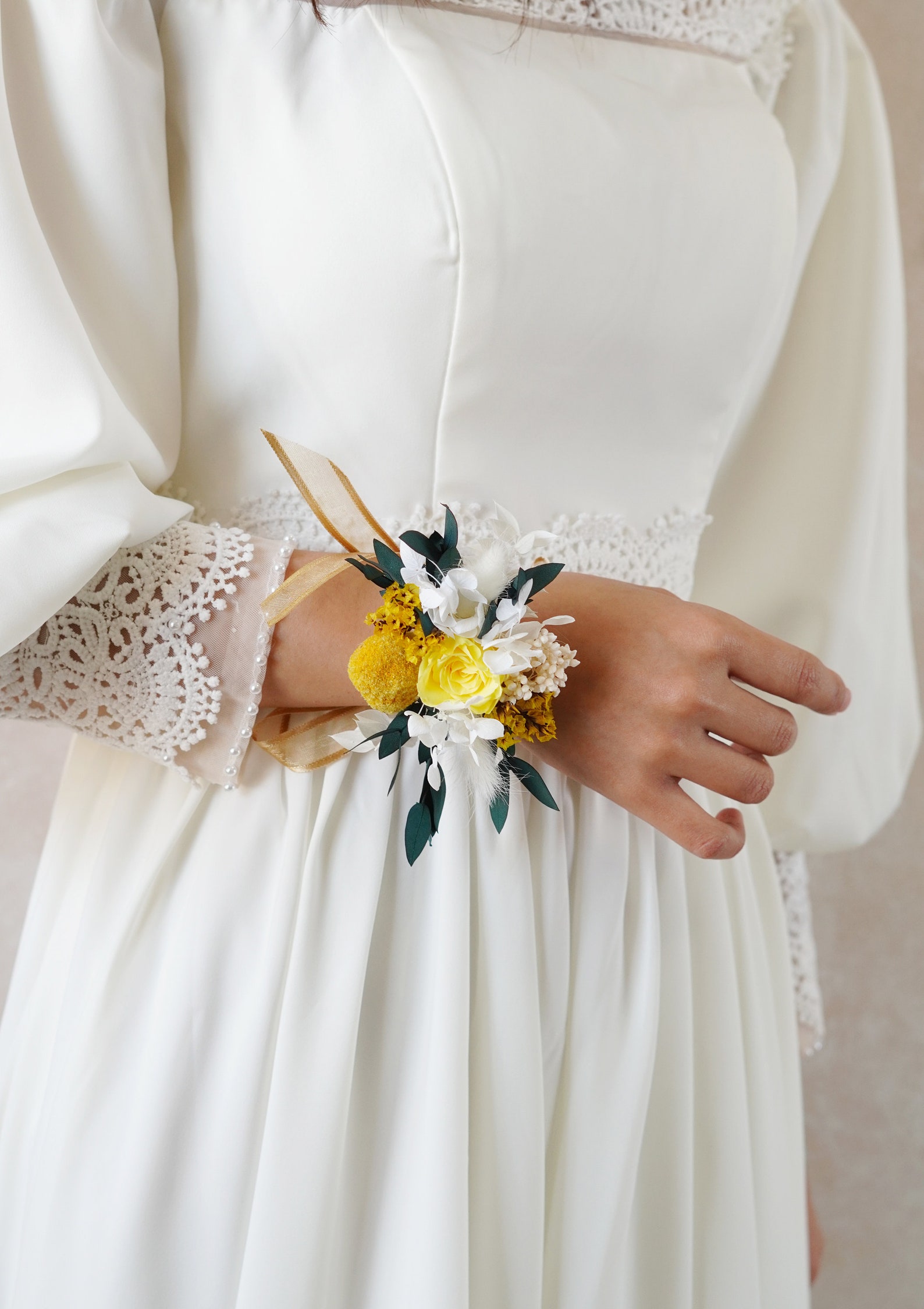 Romantic Bride,yellow Wedding Corsages,bridesmaid Bracelet,bride Wrist ...