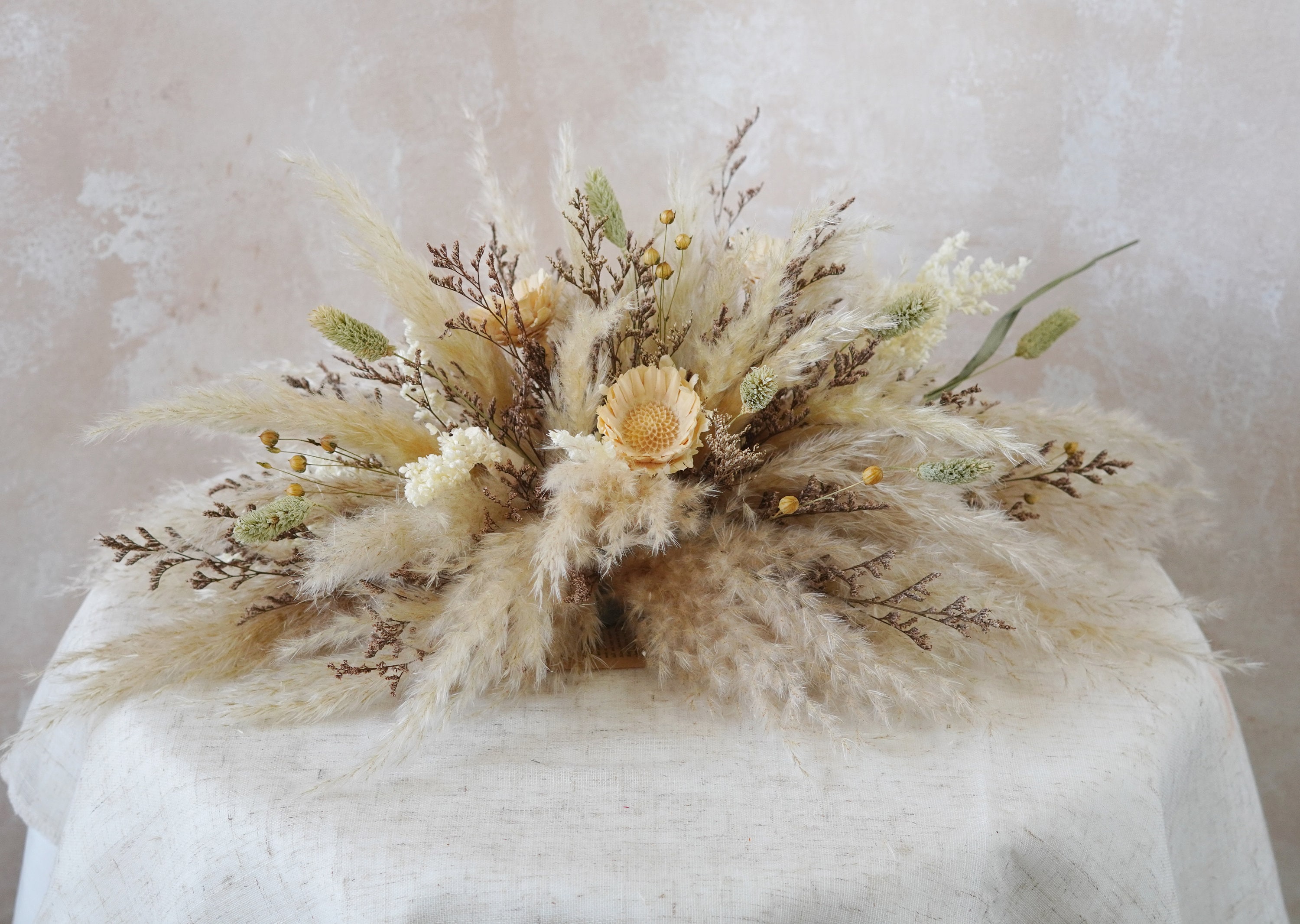 Sweetheart Table Flower,creamy Boho Centrepiece,wedding Reception Decor ...