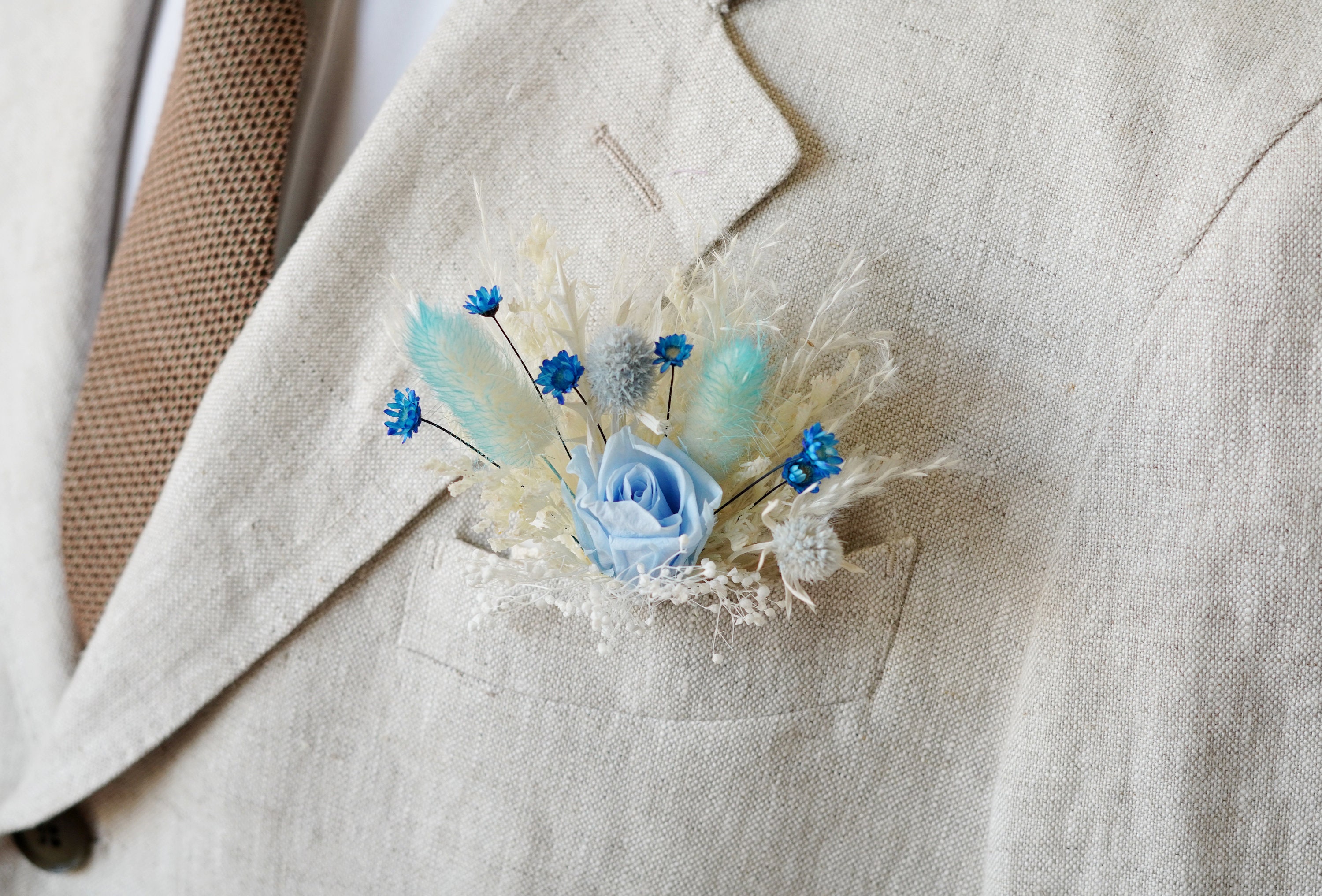 Baby Blue Pocket Boutonniere,baby Blue Wedding,baby Blue Buttonhole ...