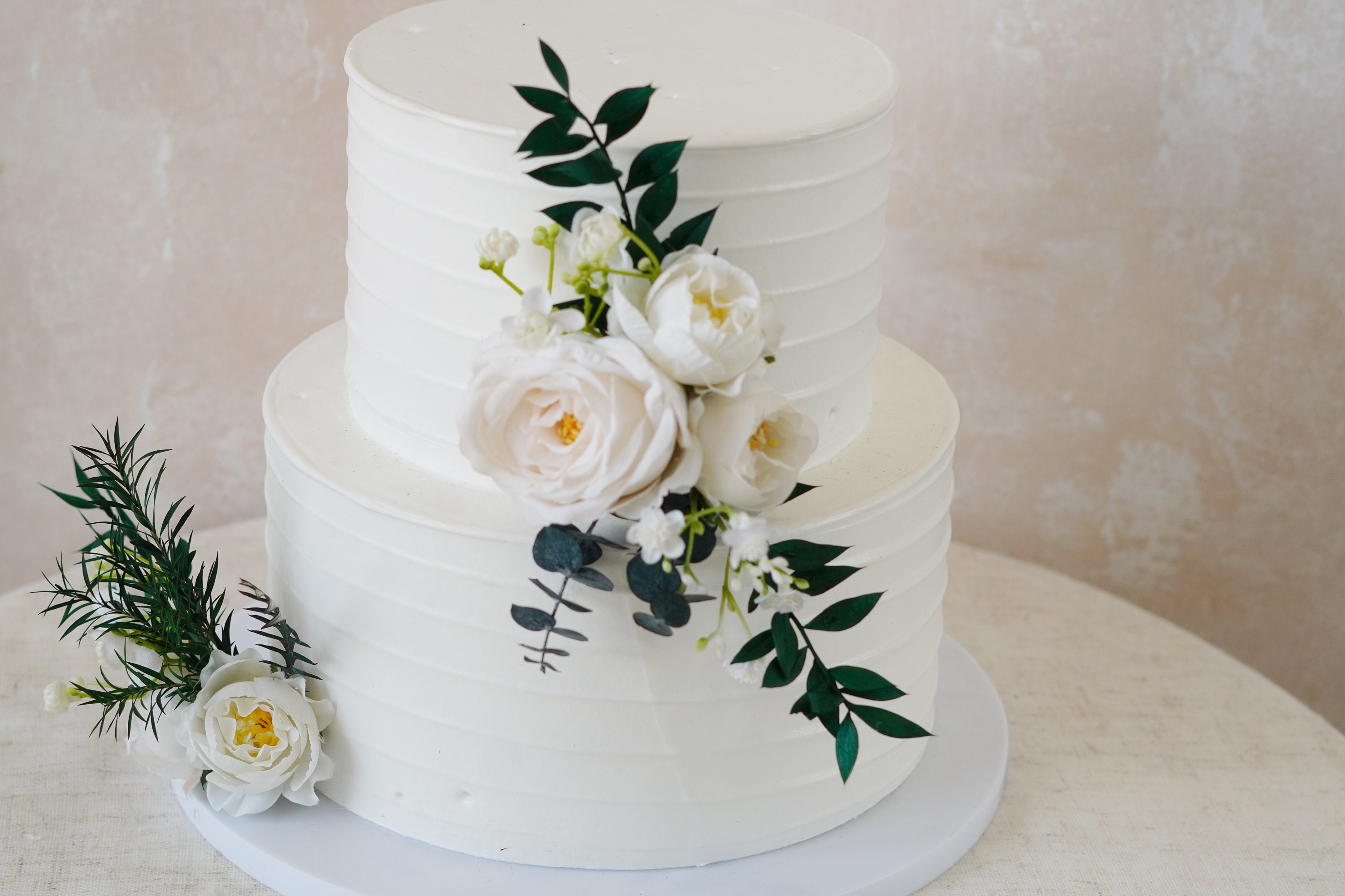 Silk Flower Cake Topper,eucalyptus Cake Topper,cake Topper,flower Cake ...