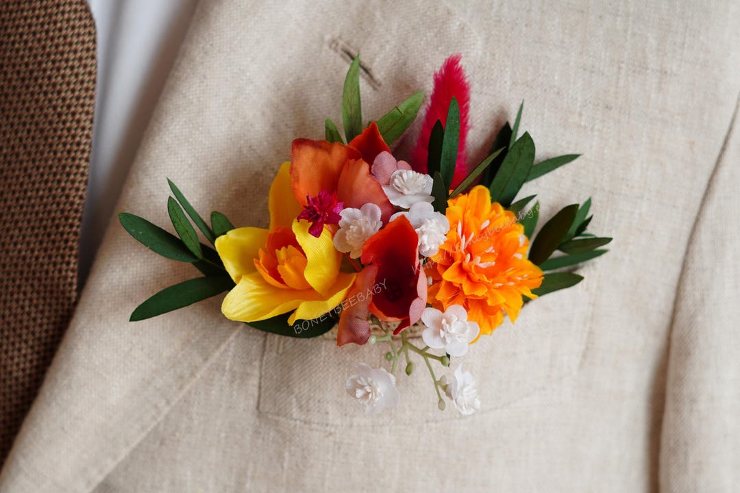 Colorful Pocket Boutonniere,groom Boutonniere,men Boutonniere,autumn ...