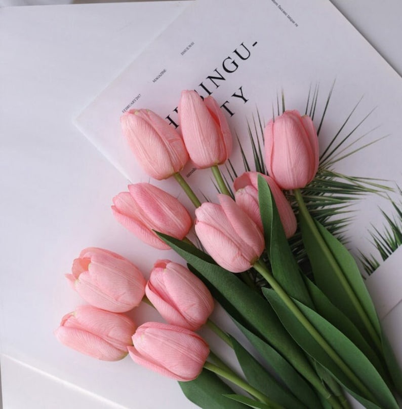 Beautiful Artificial Real Touch Tulip Flower Stems in Various Colors/wedding Bouquet/table ...