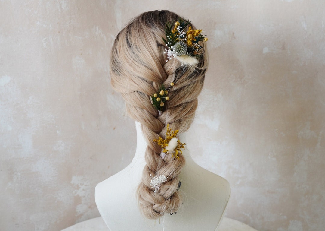 Greenery Eucalyptus Hair Pins,babys Breath Hair Pins,rustic Floral ...