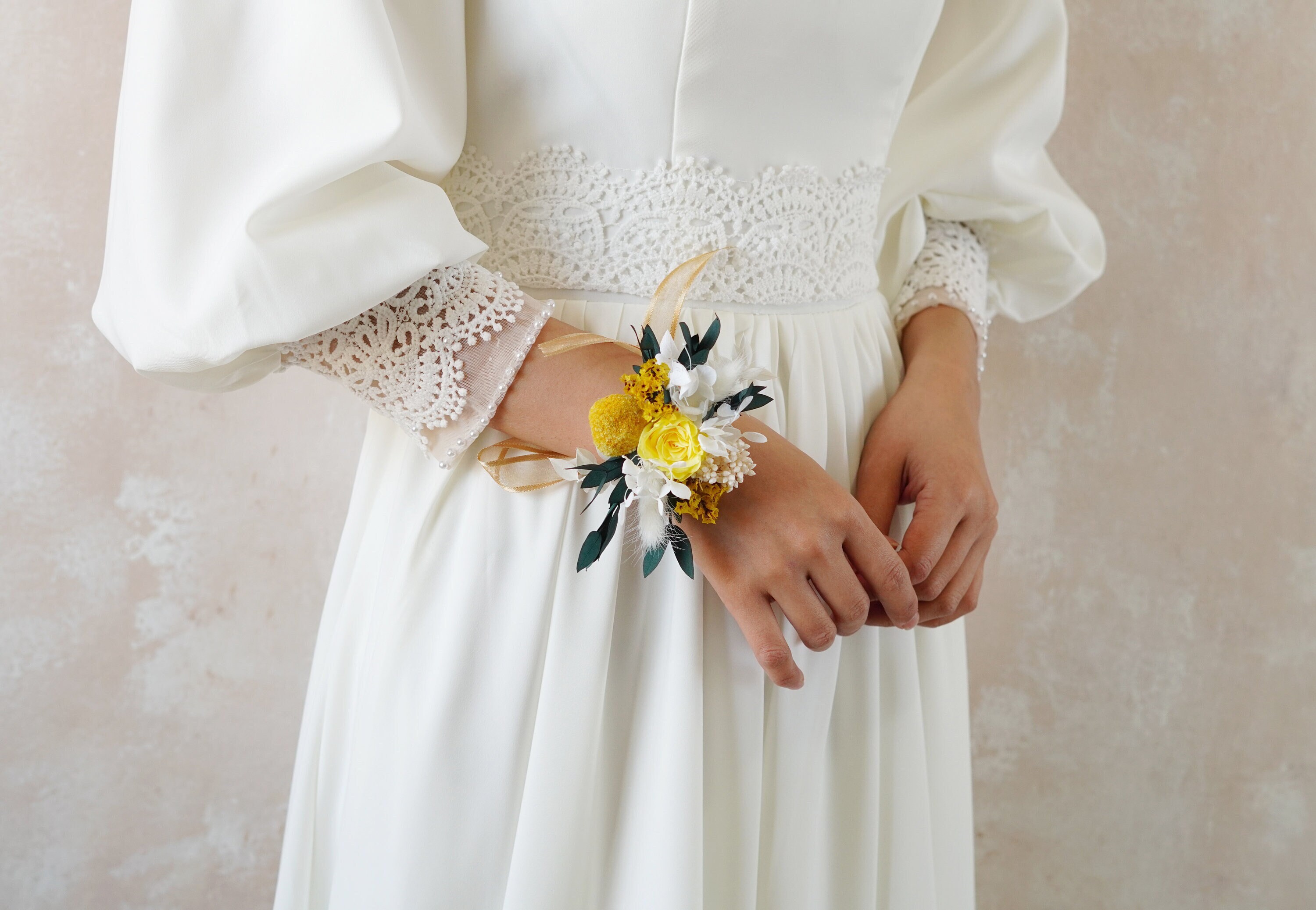 Romantic Bride,yellow Wedding Corsages,bridesmaid Bracelet,bride Wrist ...