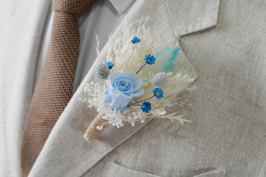 Baby Blue Wedding,rustic Wedding,blue Boutonniere,boutonniere for Men ...