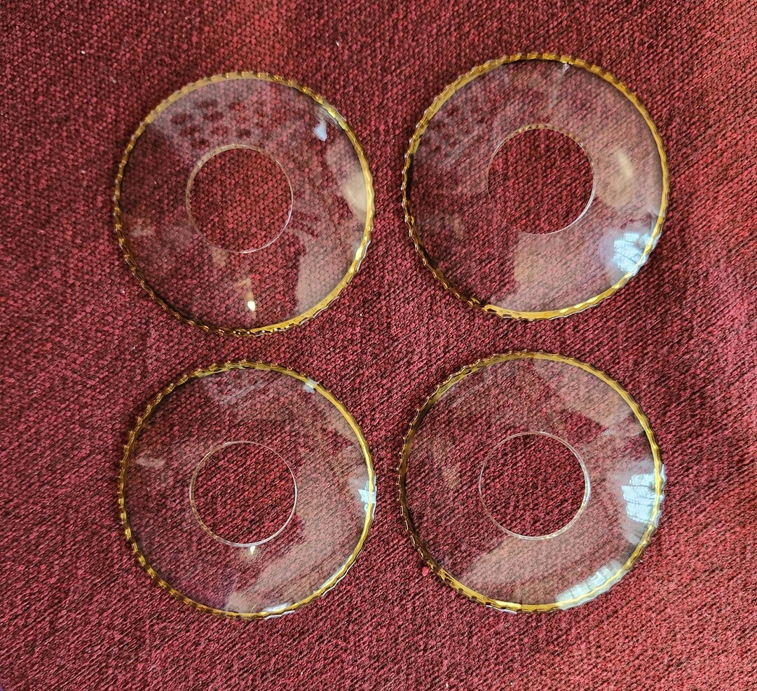 Vintage Glass Trimmed in Gold Candle Collars for Christmas - Etsy