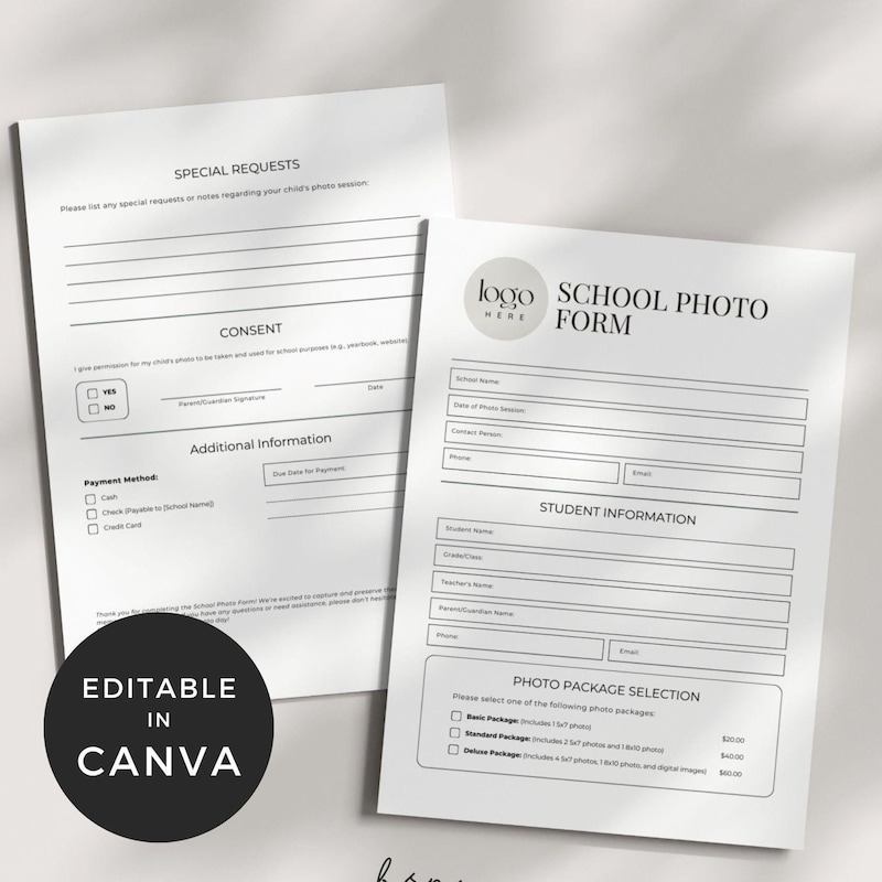 School Photo Order Form - Etsy