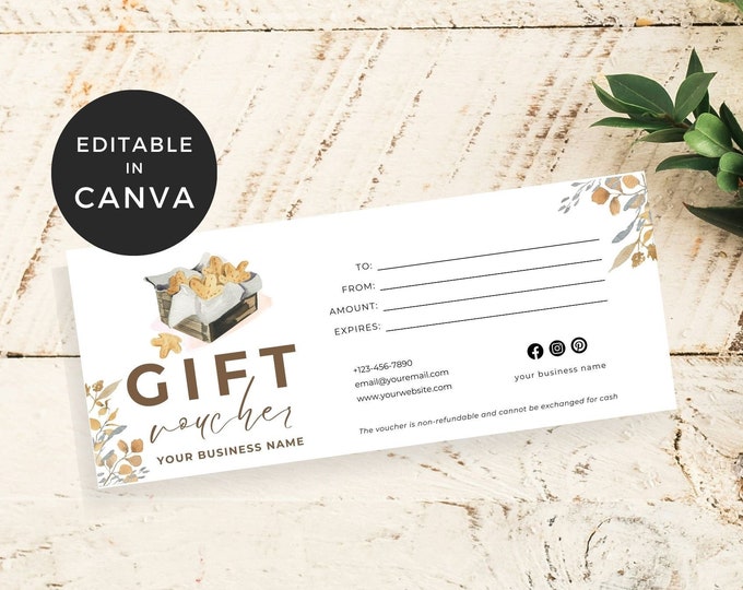 Editable Gift Certificate for Cakes and Bakery Shop | Canva Template ...