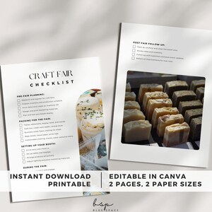 Craft Fair Checklist, Craft Show Checklist, Trade Show Planner, Craft Show Tracker, Handmade ...