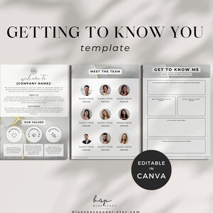 Getting to Know My Team Questionnaire, All About Me Coworker, Get to ...