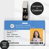 College Student ID Card Template Canva, Editable ID Badge, Customize ID ...