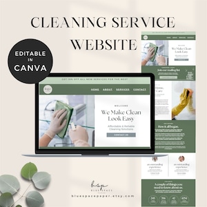 Professional Cleaning Website, Cleaning Service Website, Canva Website ...