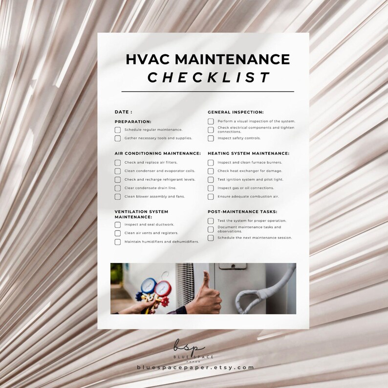 HVAC Maintenance Checklist, HVAC Maintenance Agreement, Air Conditioner ...