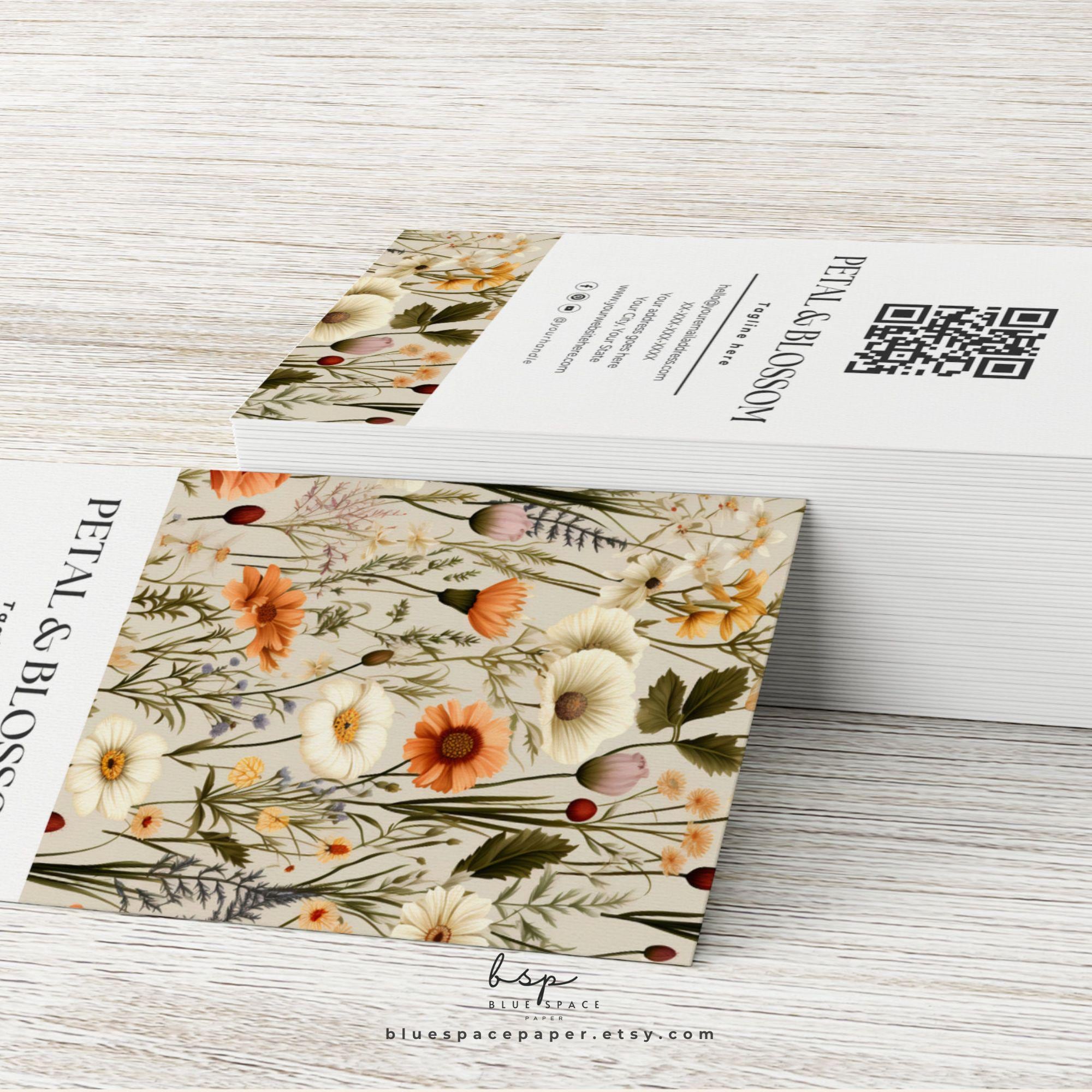 Business Cards for Florist, Flower Shop Business Cards, Floral Business ...