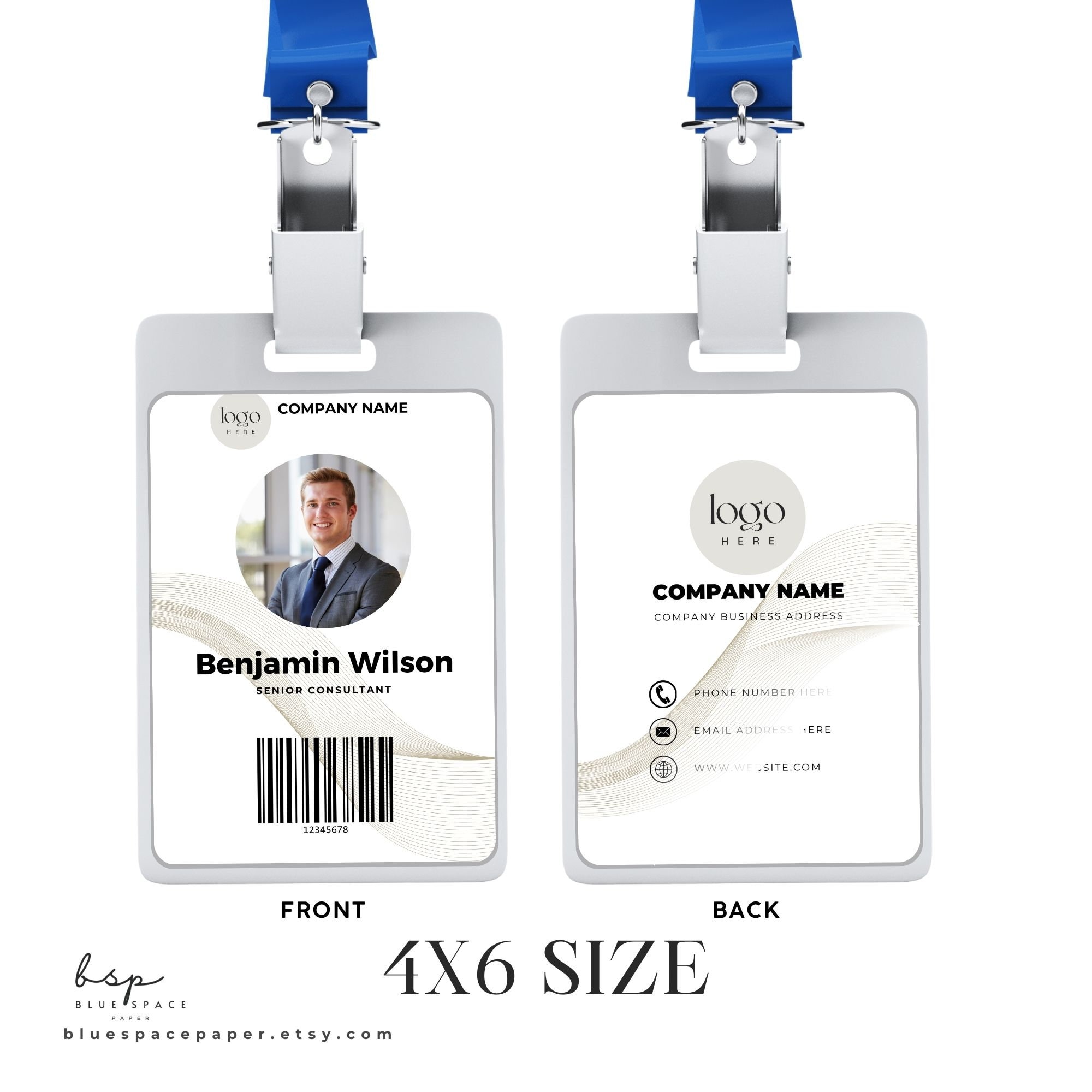 ID Card Template Canva, Corporate Identity Template, Editable ID Card ...
