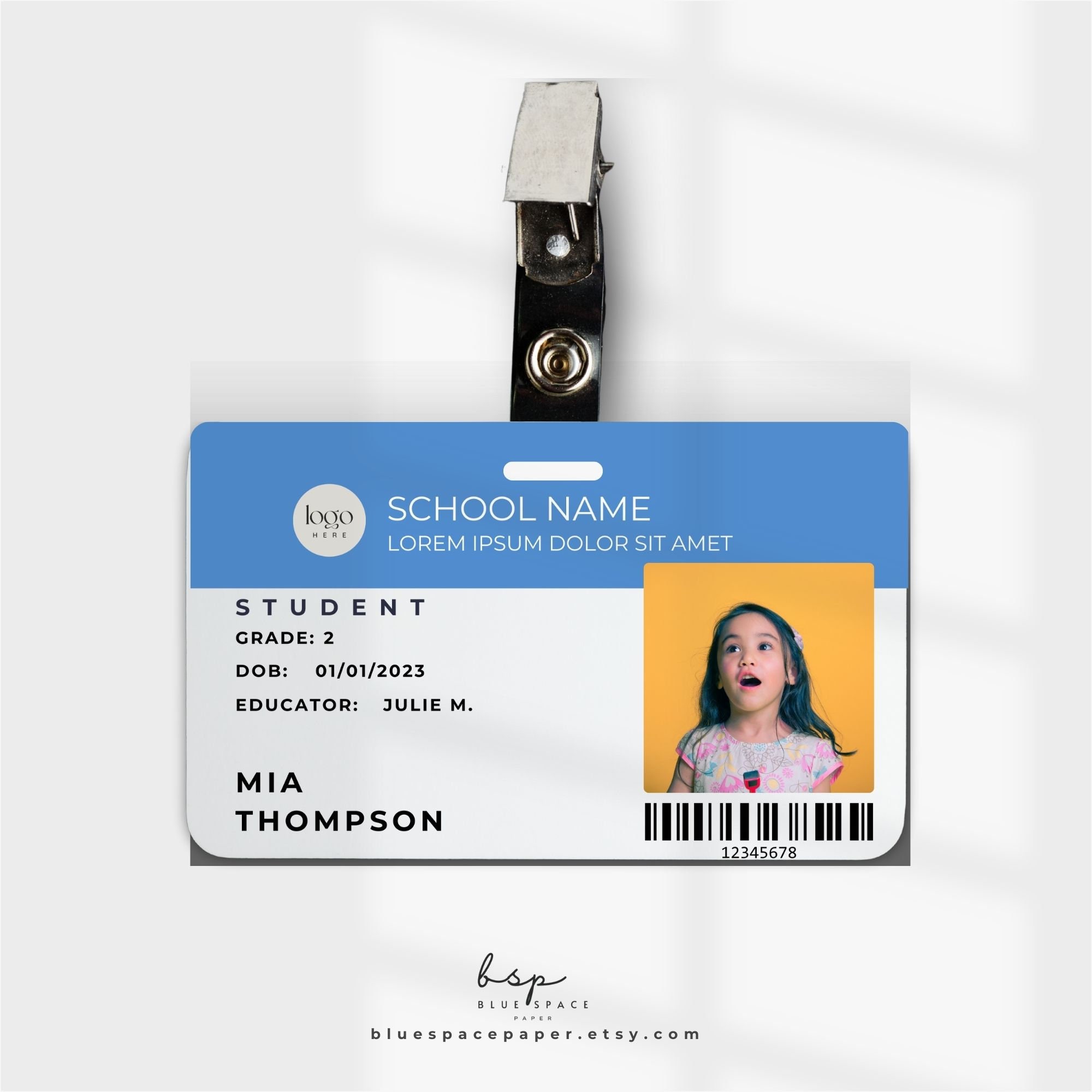 ID Card Template Canva, Editable Name Tag for Kids, Editable ID Badge ...