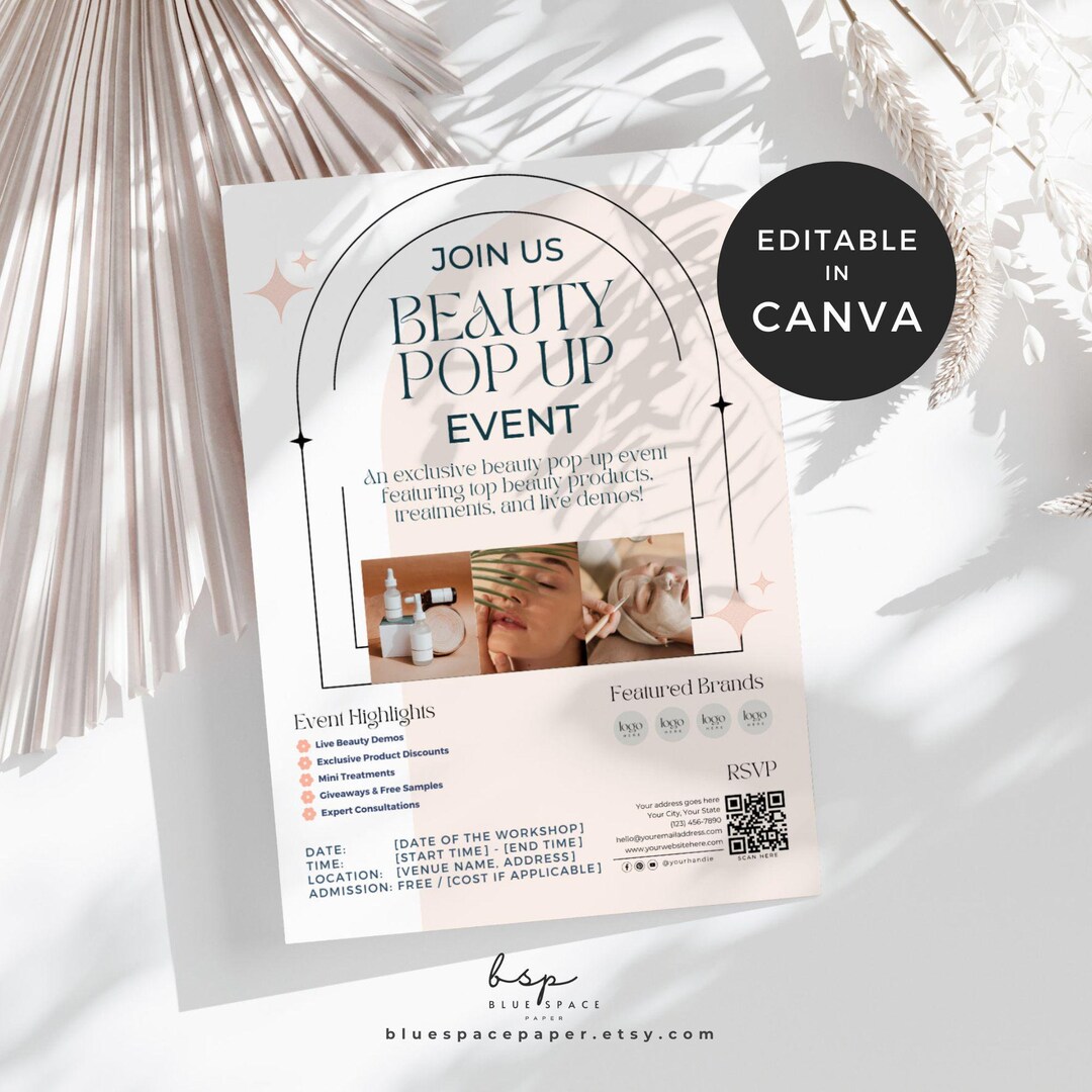 Beauty Pop up Flyers, Pop up Shop Flyer, Boutique Branding Marketing ...
