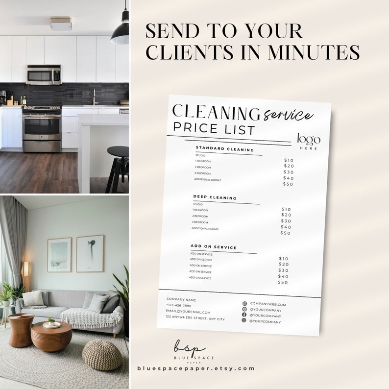 Cleaning Service Price List, House Cleaning Template, Commercial Cleaning Business, Professional ...