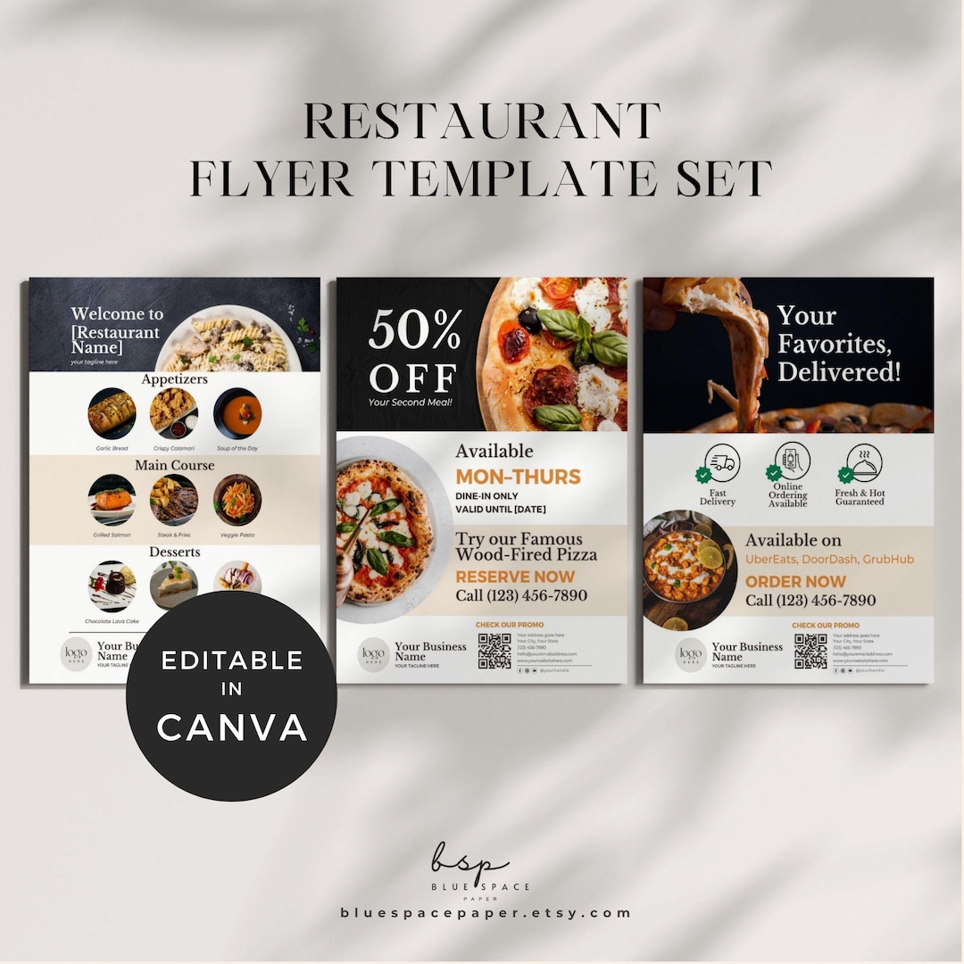 Restaurant Flyers Package, Food Delivery Flyer, Food Catering Business ...