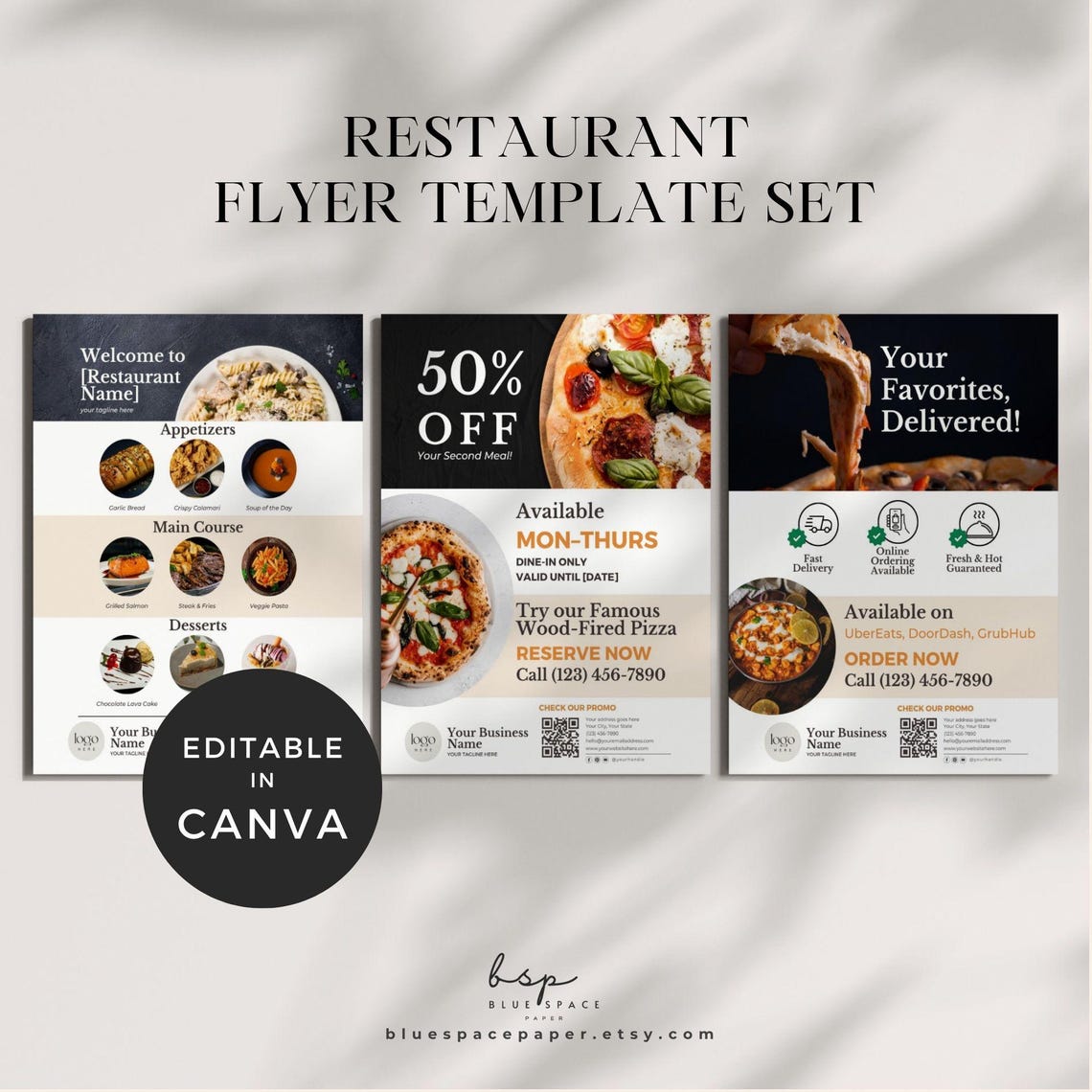 Restaurant Flyers Package, Food Delivery Flyer, Food Catering Business ...