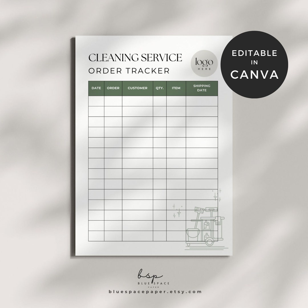 Client Order Tracker, Cleaning Business Order Book, Small Business ...