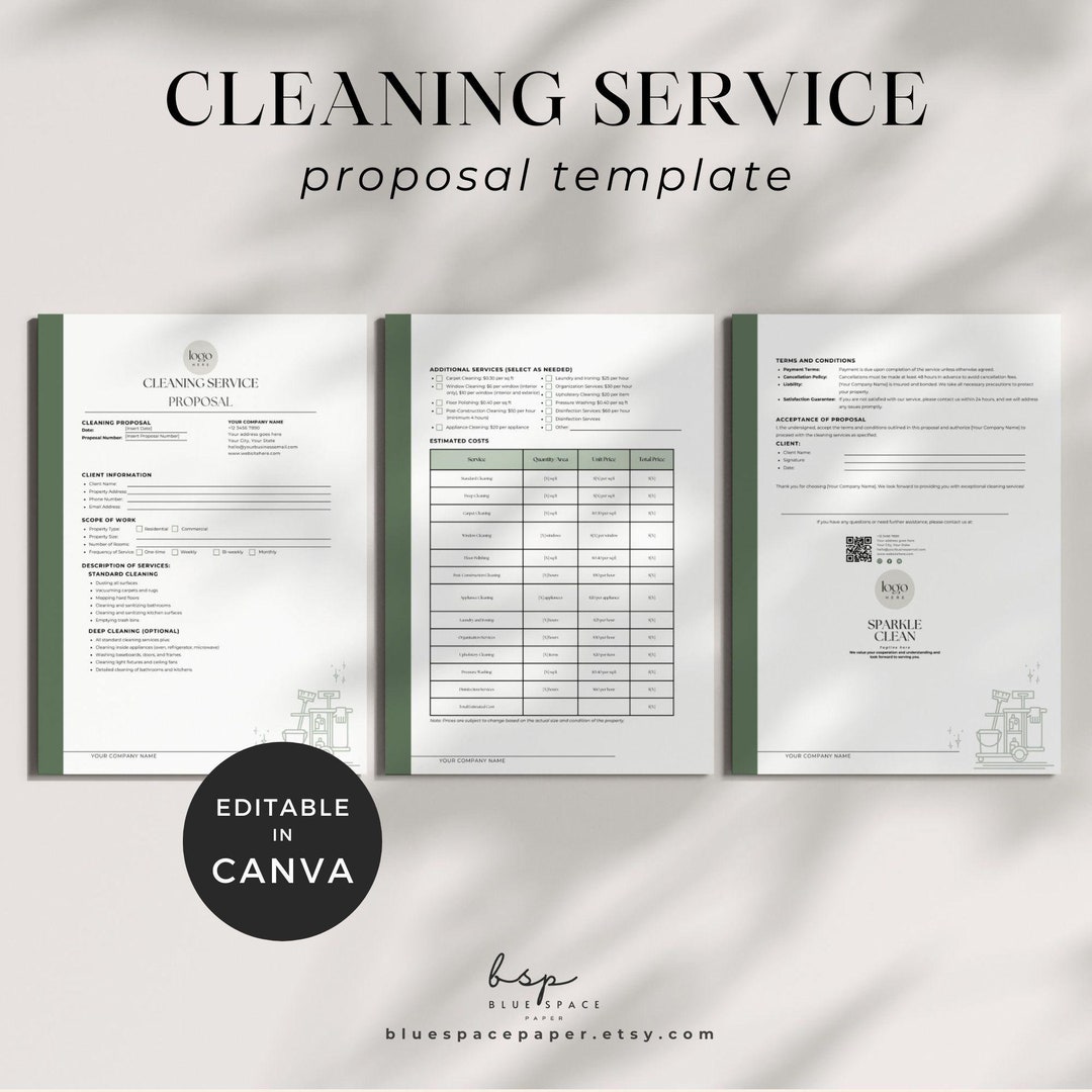 Cleaning Proposal Template Canva, Office Cleaning Proposal, Cleaning ...