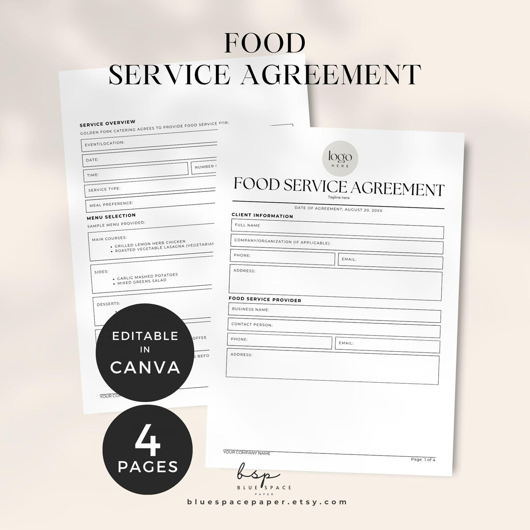 Food Service Agreement, Event Catering Contract Template Download ...