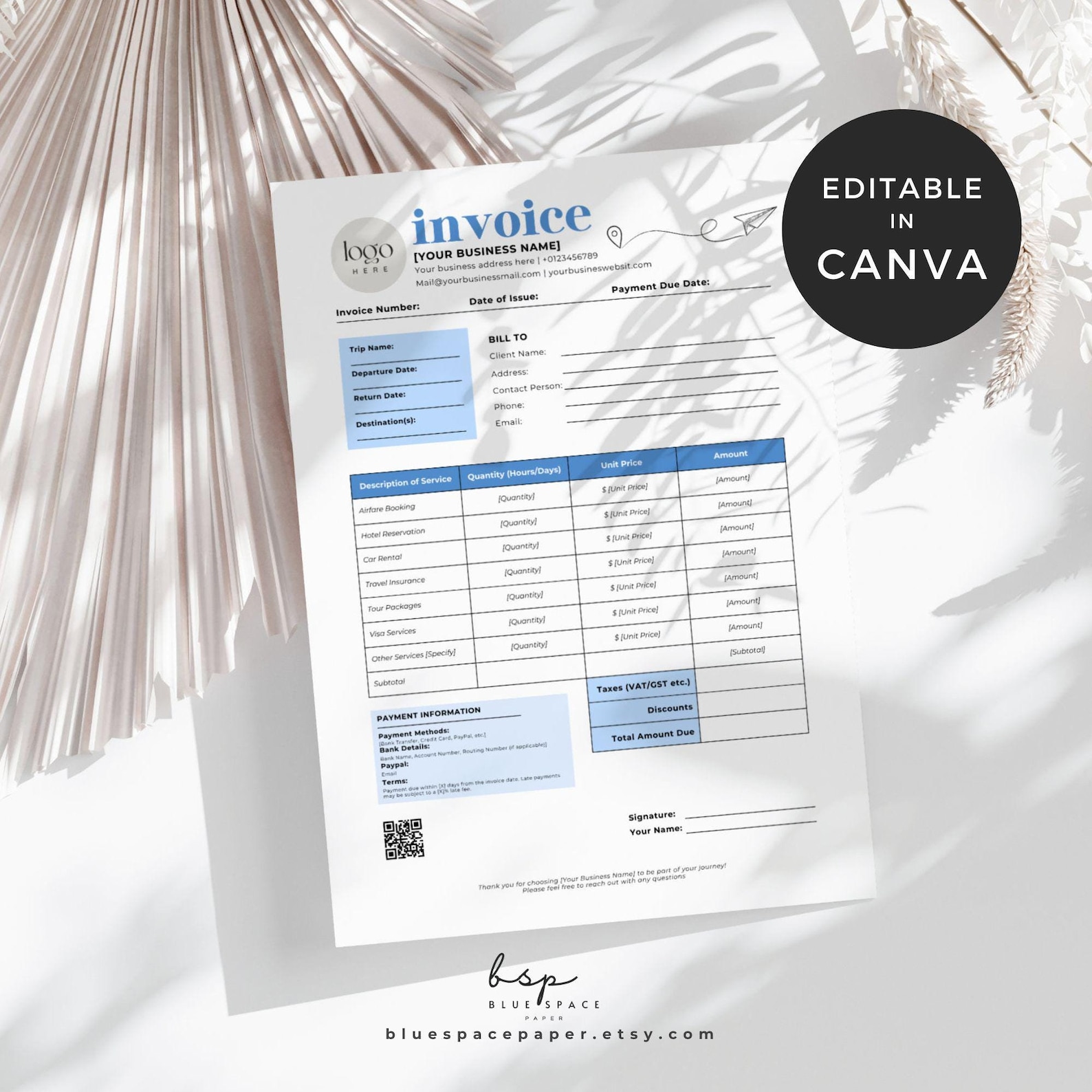 Travel Agency Templates Invoice, Travel Business Invoice Template ...