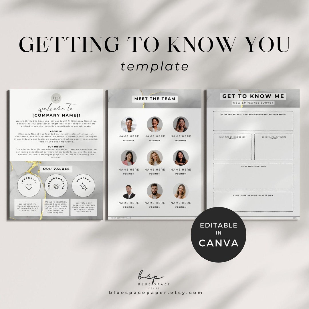 Getting to Know My Team Questionnaire, All About Me Coworker, Get to ...