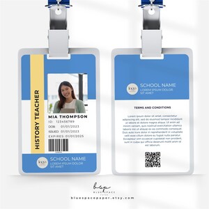 Homeschool Teacher ID Card, Editable Id Badge, ID Card Template Canva ...