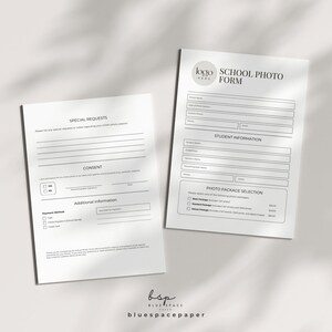 School Photo Form, School Photography Order Form, Sports Photography ...