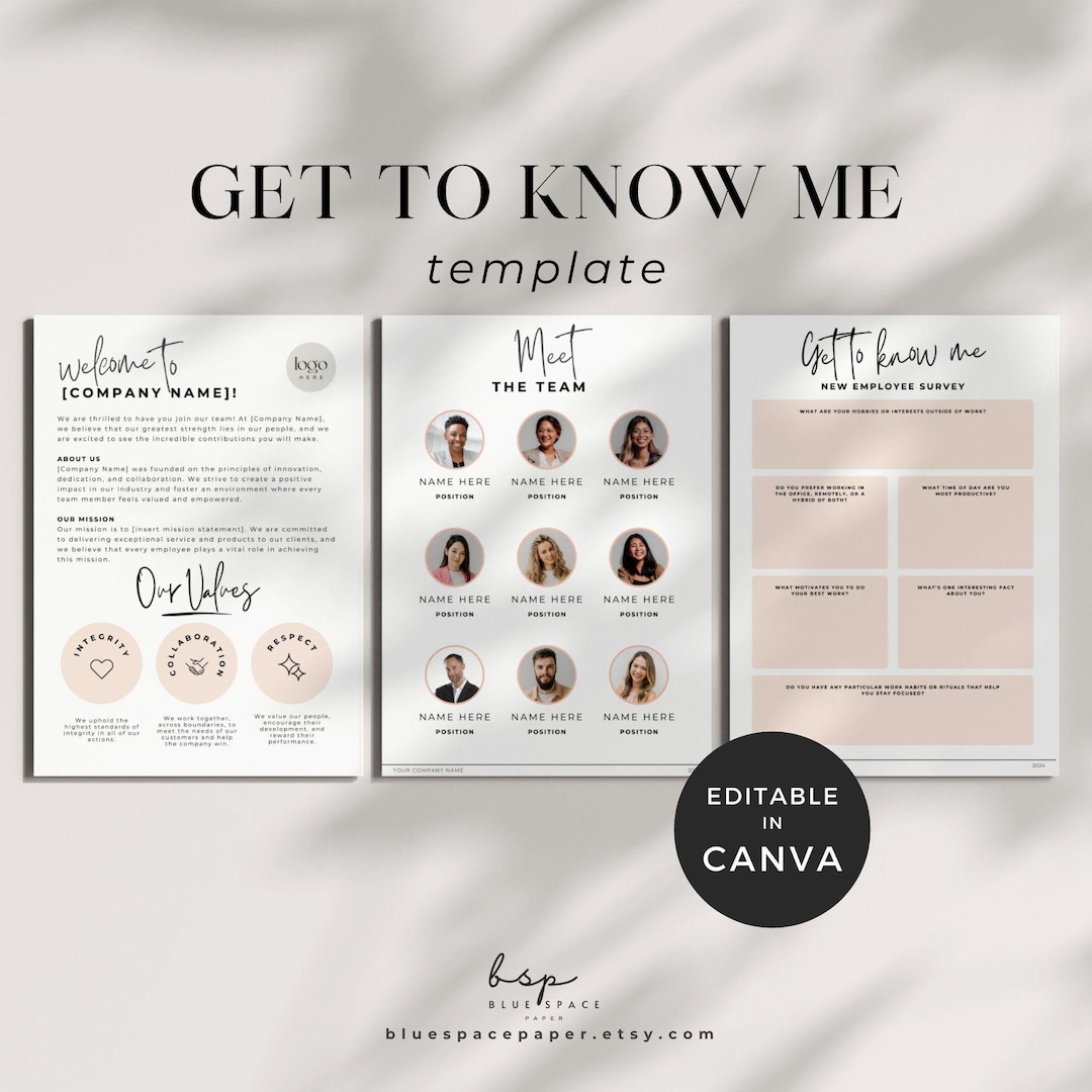 Get to Know Your Team, Getting to Know You Questionnaire, Coworker ...