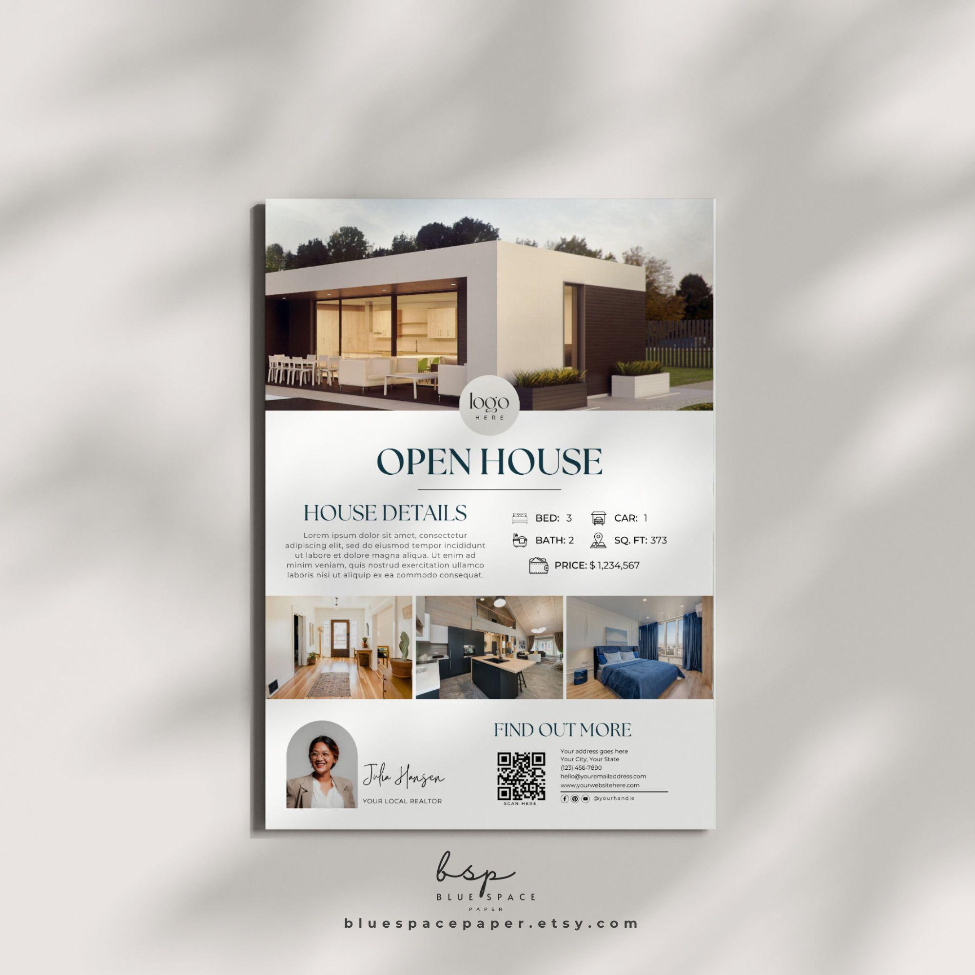 Real Estate Flyer With QR Code, Commercial Real Estate Flyer Templates ...